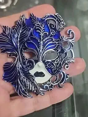 Anthropologie | Jewelry | Luxury Blue And Silver Decorative Masquerade ...